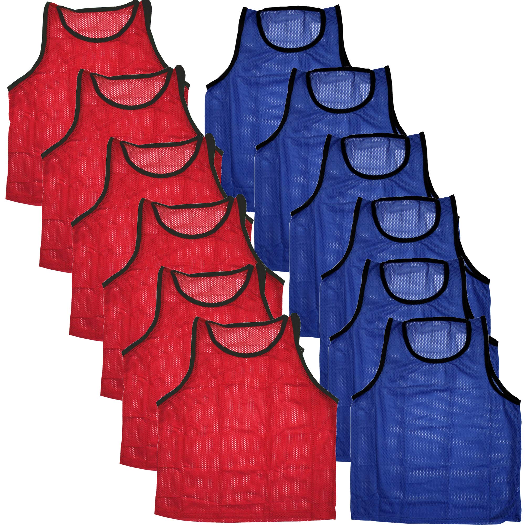 BlueDot Trading Adult Sports Pinnie Scrimmage Training Vest, Yellow, 12 Pack