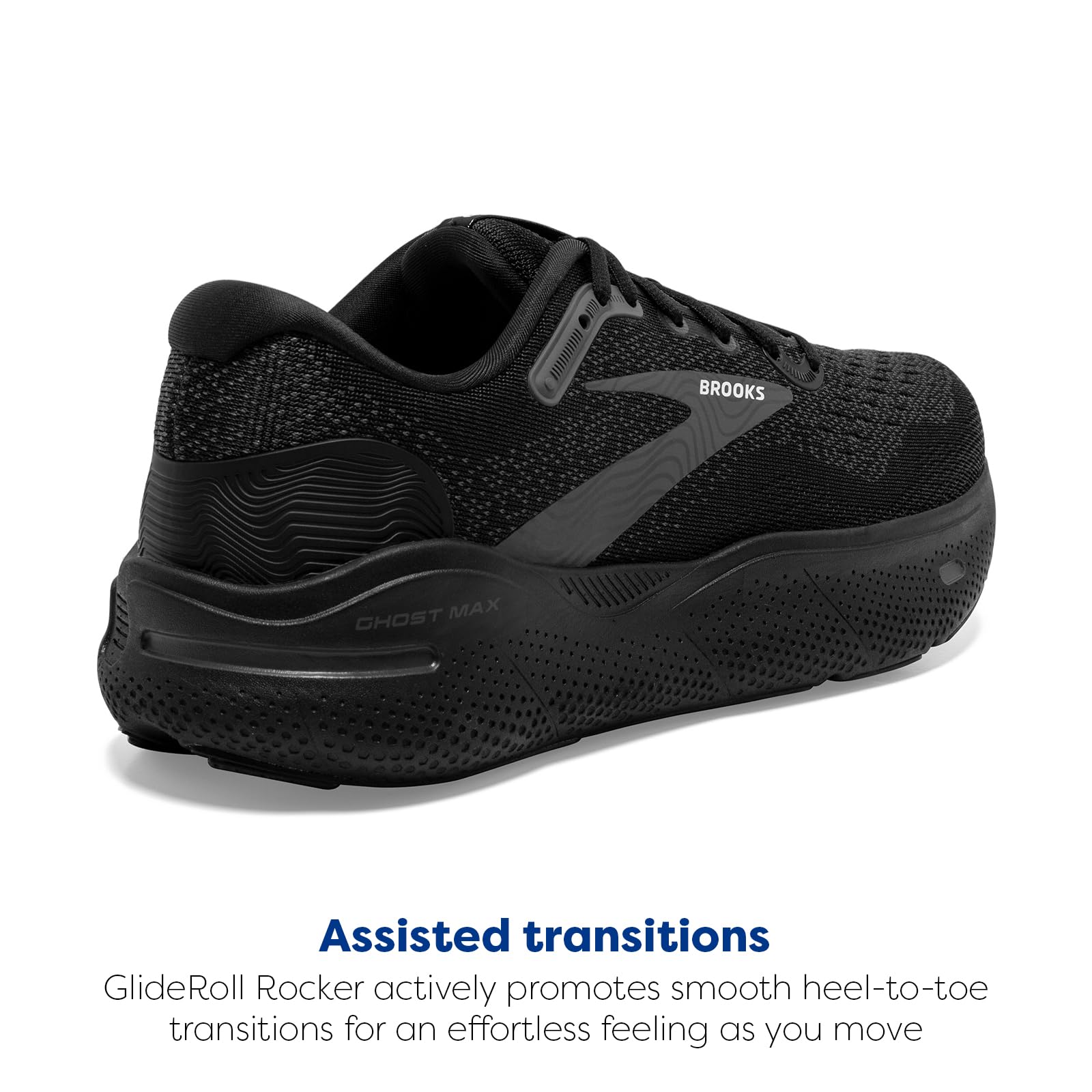 Brooks Men’s Ghost Max Cushion Neutral Running & Walking Shoe - Black/Black/Ebony - 13 X-Wide