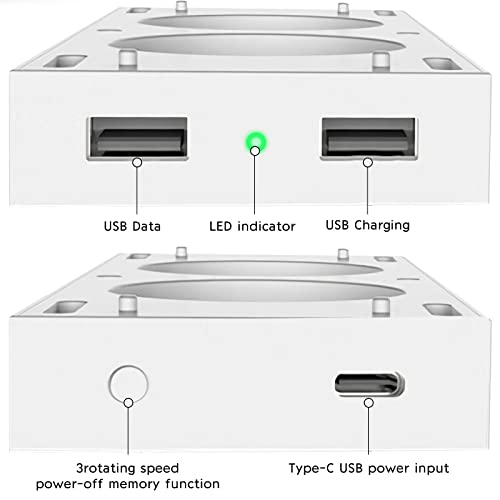 CTPOWER Upgraded Xbox Series S Cooling Stand, Dual Purpose Cooling Fan Cooler System Dock Station Accessories, 3 Level Adjustable Speed & 2 Extra USB Ports
