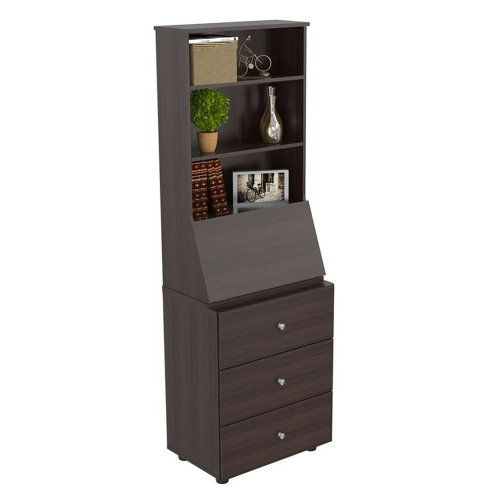 Inval Computer Credenza Work Center, Espresso