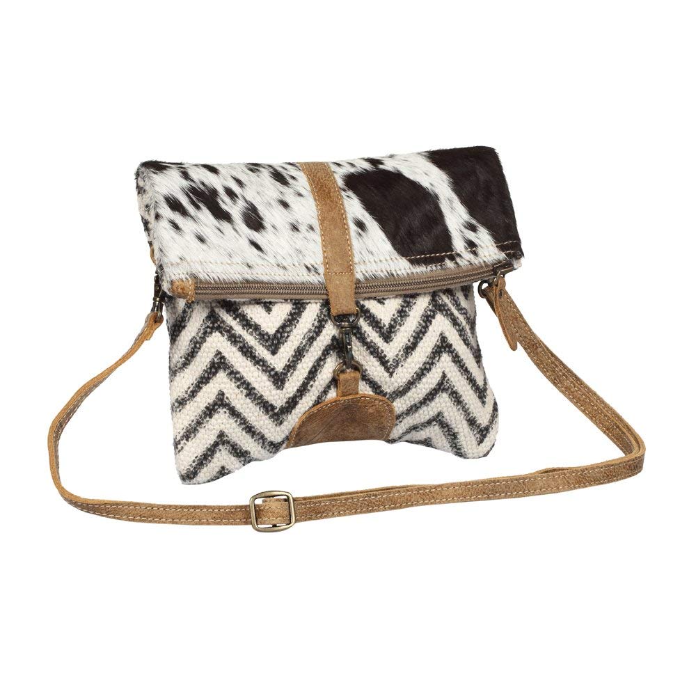 Myra Bag Devious Upcycled Canvas & Cowhide Crossbody Bag S-1339