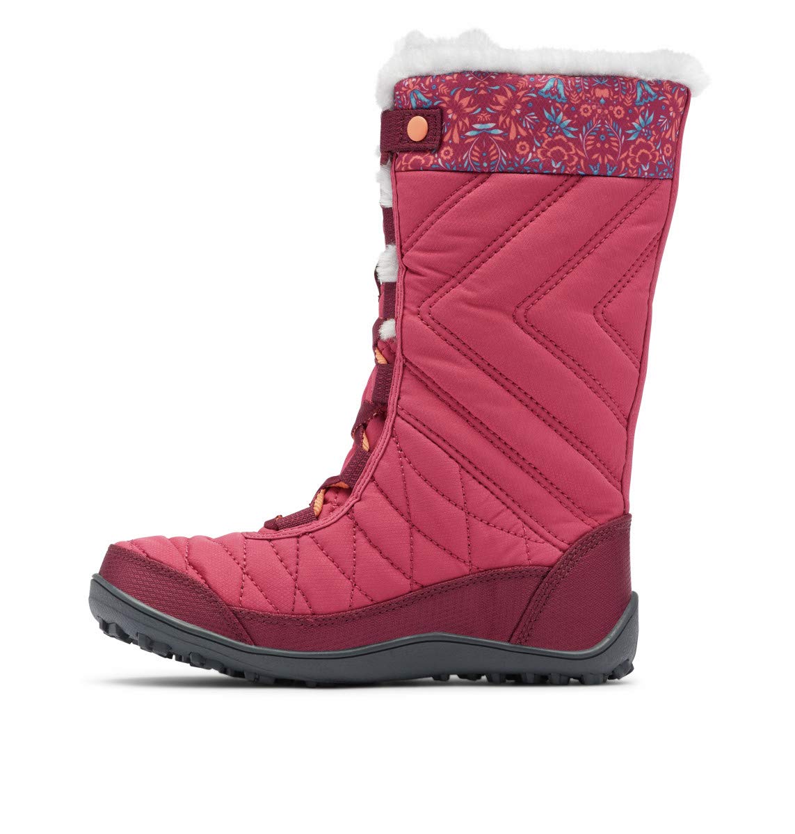 Columbia Minx™ Mid III Print Omni-Heat™ (Little Kid/Big Kid) Dark Fuchsia/Lychee 7 Big Kid M