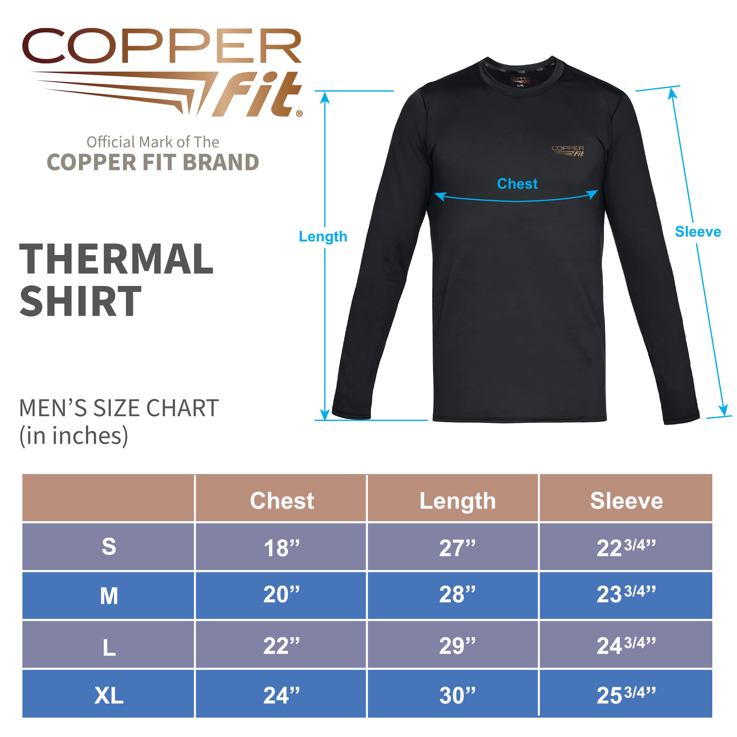 Copper Fit Men's, Black, Large
