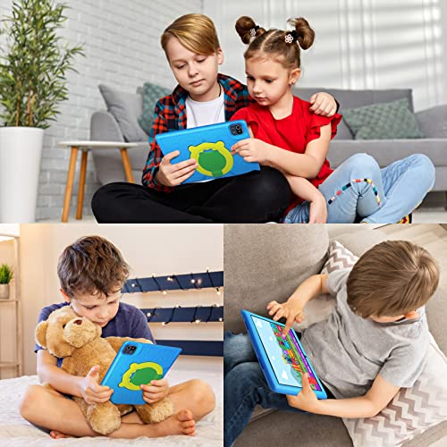 Freeski Kid Tablet 10 Inch, Android 10 Tablet for Kids, 10.1ββ HD IPS Display Tablet PC, Kidoz Pre Installed, Parental Control, 2GB +32GB, Quad Core Processor, Wi-fi, Bluetooth, Kid-Proof Case (Blue)