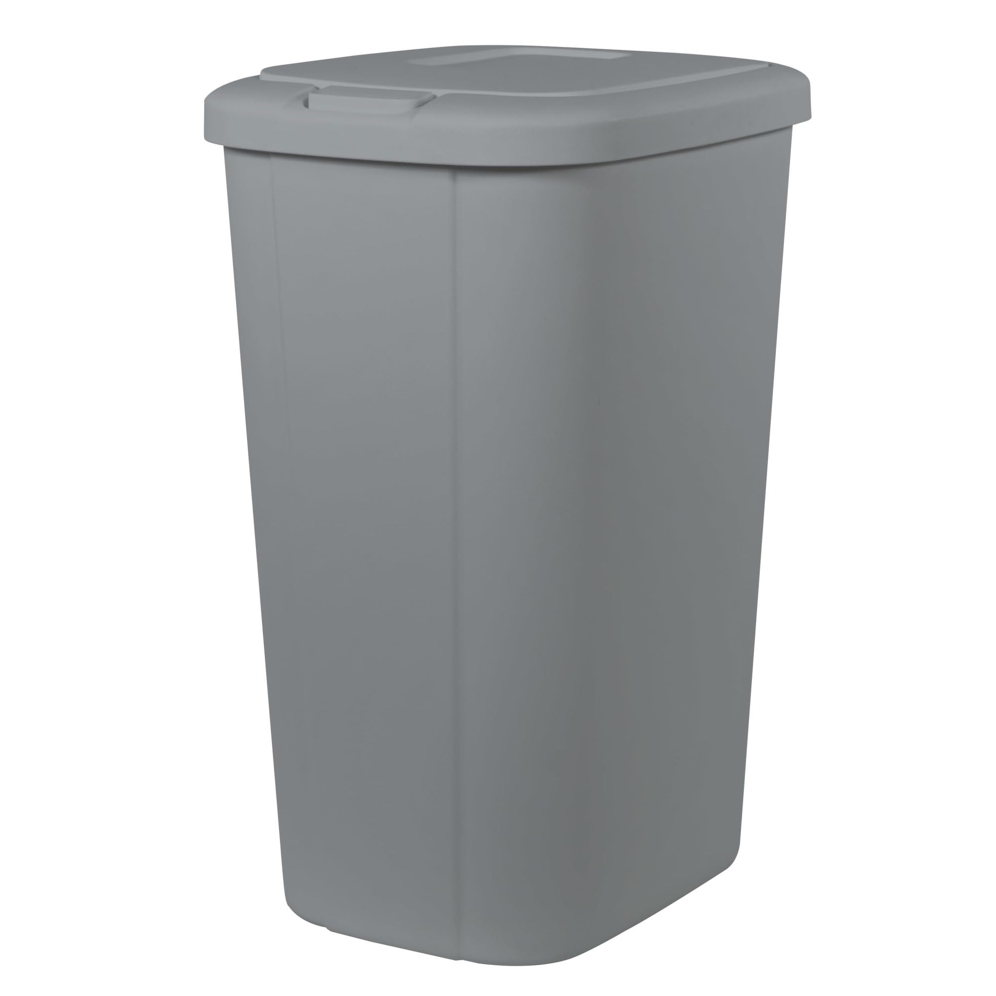 MevUs 13.3 Gallon Trash Can, Plastic Touch Top Kitchen Trash Can, Grey, Black or White Trash Can Kitchen Garbage Can Bathroom Trash Can