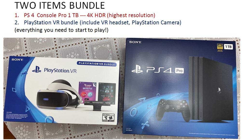 Sony PlayStation 4 Pro 1TB Console (4K HDR) and Playstation VR Gaming Bundle