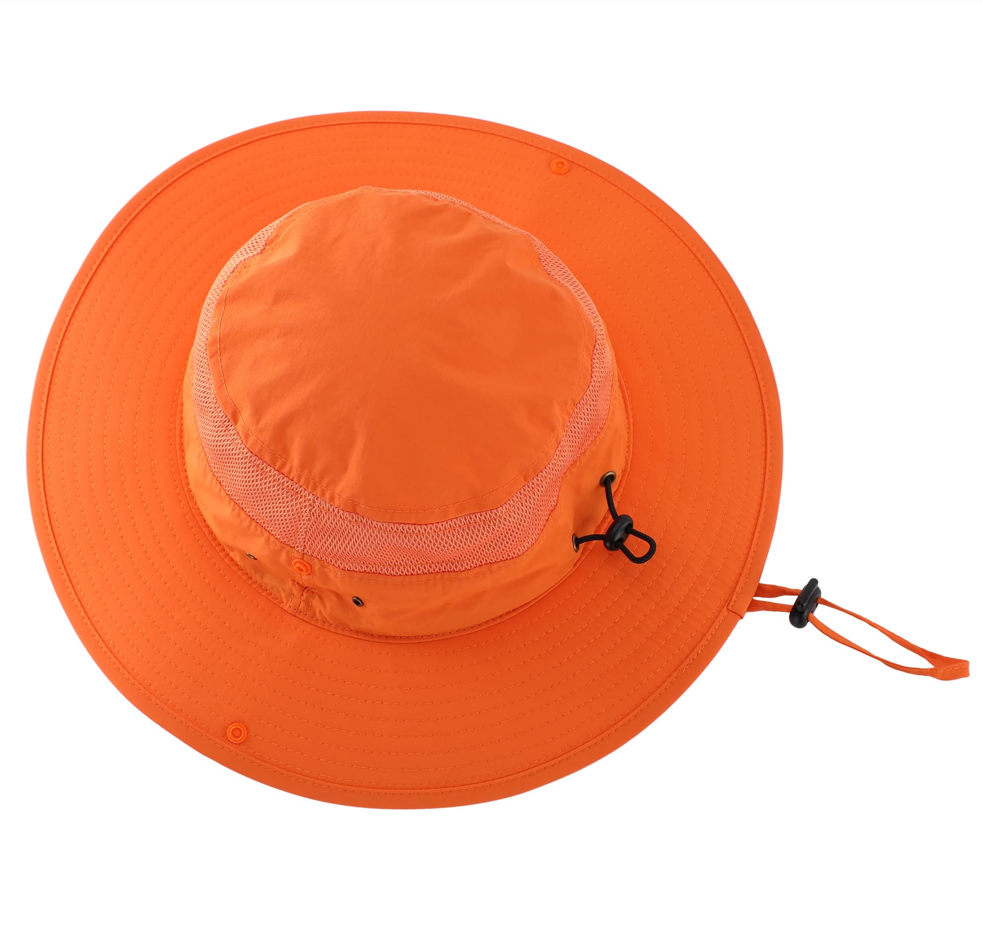 Connectyle Outdoor Mesh Sun Hat Wide Brim Sun Protection Hat Summer Fishing Hunting Hiking Gardenig Hat Orange