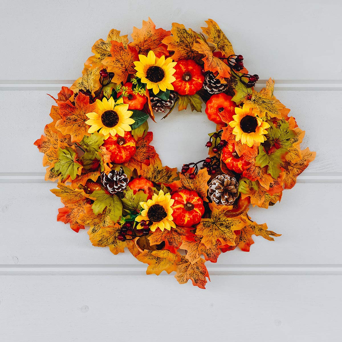 Coolrunner 2 Pcs Fall Maple Leaf Garland, Artificial Fall Leaves Garland, 5.9FT Hanging Vine Garland Artificial Autumn Foliage Garland for Home Garden Wall Doorway Backdrop Fireplace Thanksgiving Dec
