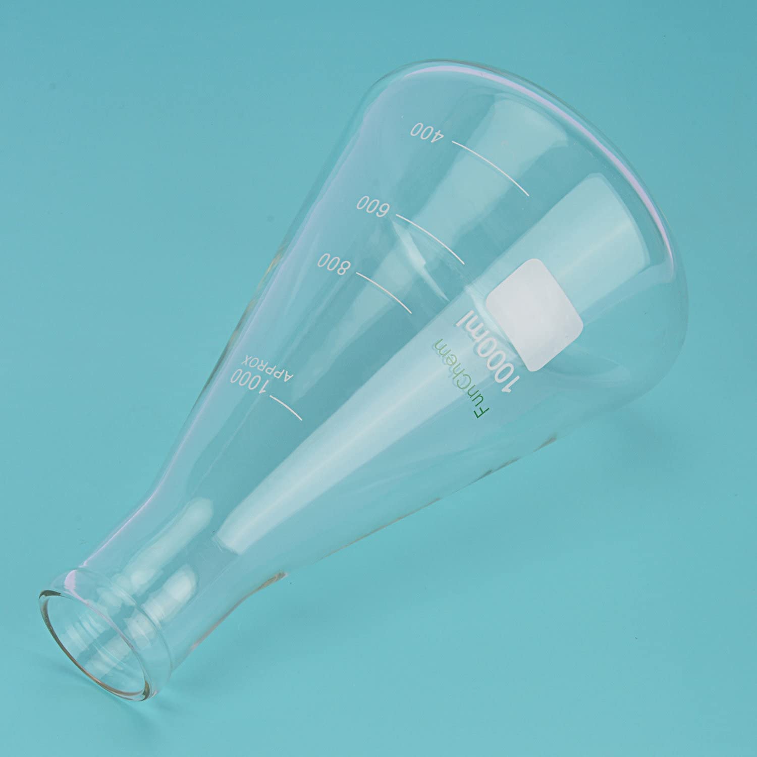 FunChem Narrow Mouth Glass Erlenmeyer Flasks with Heavy Duty Rim, Clear Graduations (500 ml)