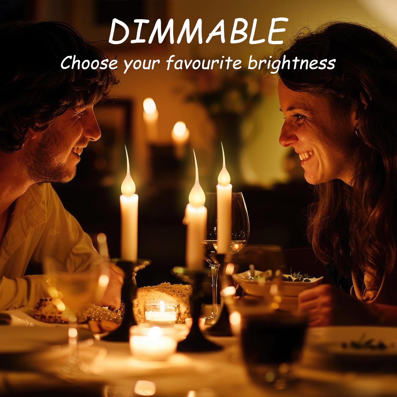 DoRight Silicone Dipped Candle Light Bulbs, 5 Watt Flame Light Bulbs, C7/E12 Candelabra Base Silicone Light Bulbs for Electric Window Candles Lamps, Chandeliers, Christmas Night Lights, 120V 12-Pack