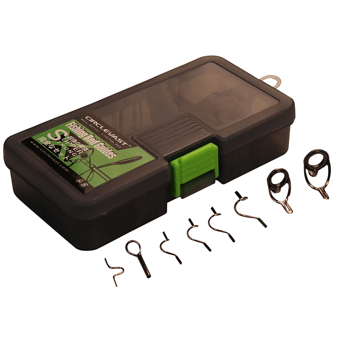 CIRCLEVAST Fly Rod Guide Set Fly Rod Repair Kit Fishing Tip Repair Kit Snake Single Hook Keeper 60pcs 4-10WT Fly Fishing Rod Building Guide with Box Different Size (Snake Black)