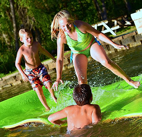 Rubber Dockie RD18OGT2 Floating Pad Foam Water Mat – 18 ft. x 6 ft., Green/Orange