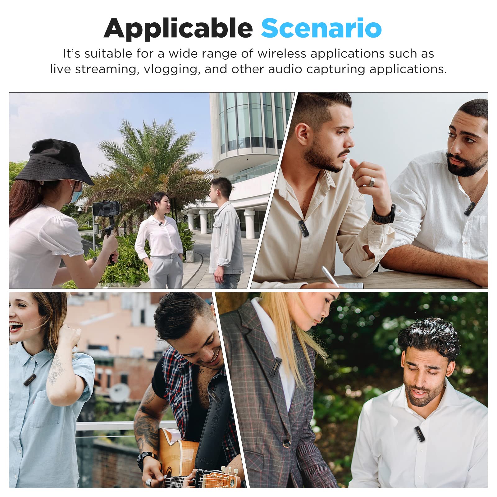 BOYA Wireless Lavalier Microphone for iPhone iPad, 2.4GHz Plug Play Lapel Clip-on Mini Mic, Cordless Omnidirectional Condenser Mic for Interview Video Podcast Vlog YouTube Recording (TX+TX+RX)