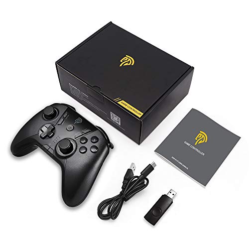 EasySMX Wireless Gaming Controller for Windows PC/PS3/Android TV BOX, Dual Vibration Plug and Play Gamepad Joystick with 4 Customized Buttons, Battery Up to 14 Hours, Work for Nintendo Switch (Renewed)