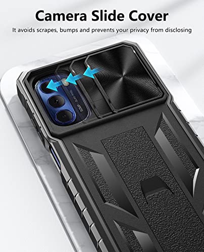 for Motorola Moto G-Stylus 4G-2022 Case: Military Grade Drop Proof Protective Rugged TPU Matte Shell | Thin Shockproof Durable Protection Tough Cell Phone Cover with Built-in Kickstand (NOT 5G)