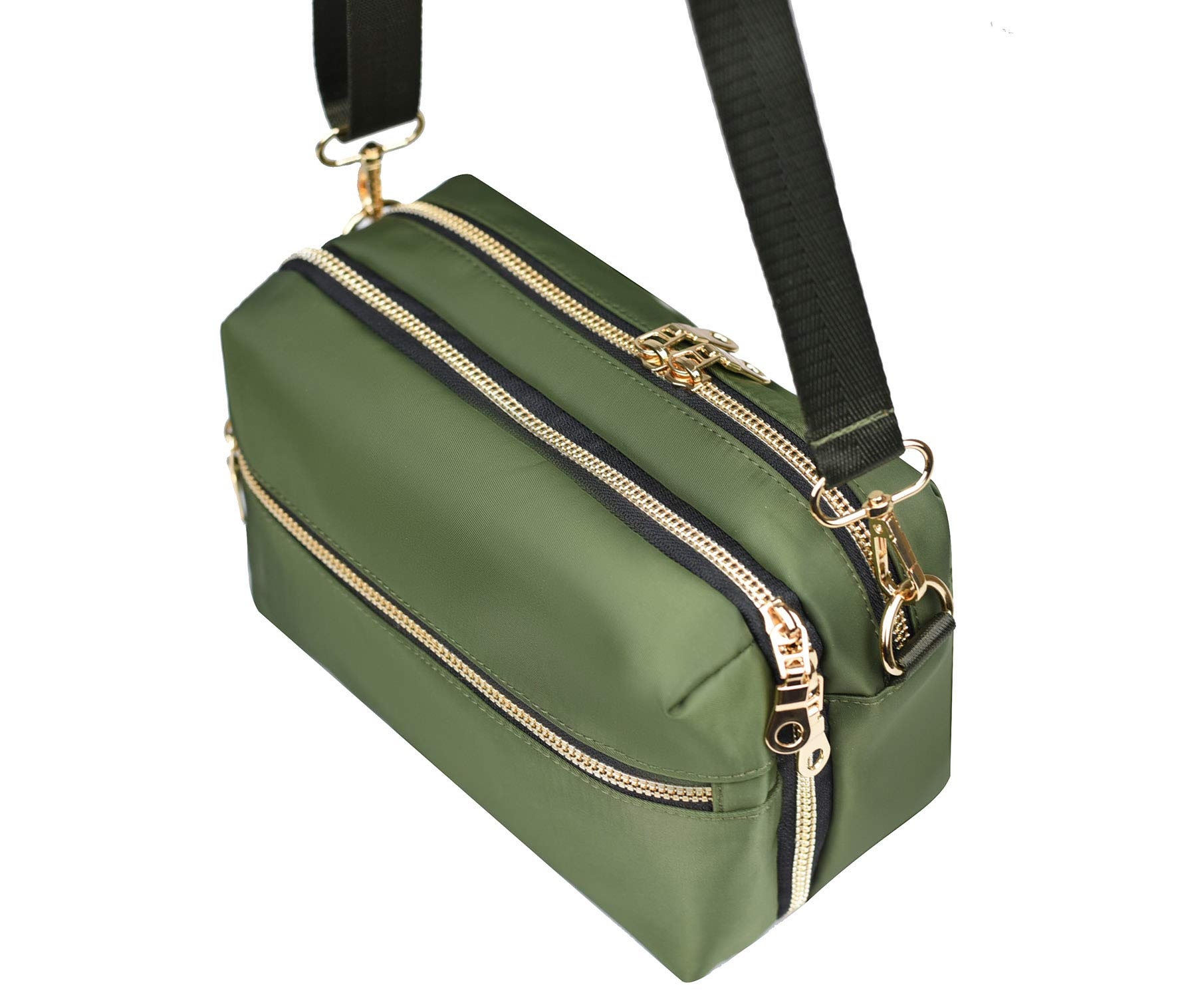YANAIER Functional Multi Pocket Crossbody Bag for Women Stylish Ladies Shoulder Messenger Bags Purse Army Green B-Large