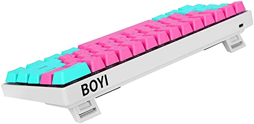 BOYI 60% Mechanical Keyboard,BOYI 61 Key Mini RGB Cherry MX Switch PBT Keycap 60% RGB Mechanical Gaming Keyboard (Cherry MX Blue, BOYI Mini Color 4)