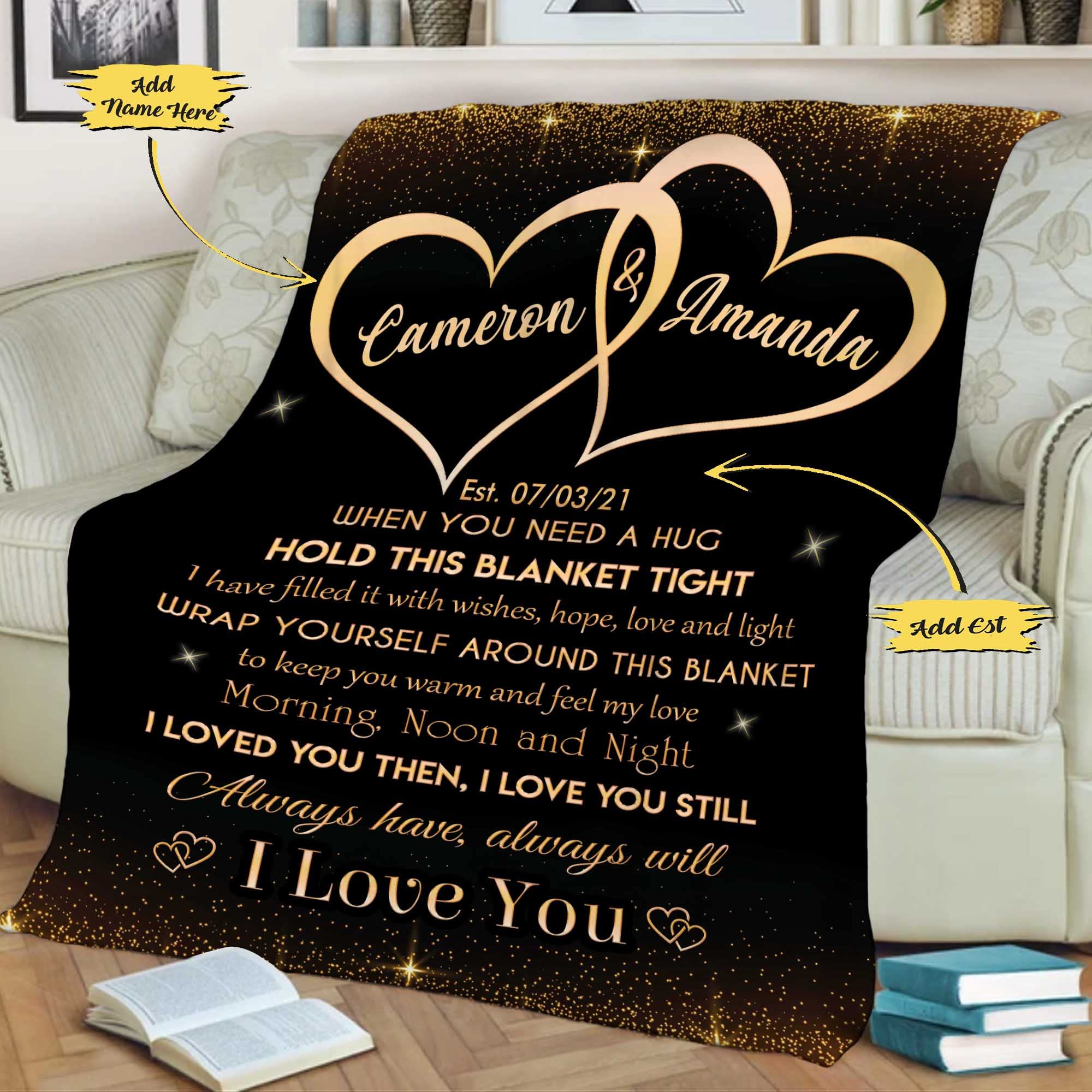 Decoronic Customized Name Blanket for Couples, Never Forget How Special You are to Me, Gift for Birthday, for Him/Her Fleece or Sherpa Blanket (Design 4, Throw- 50"x60" (Inches))