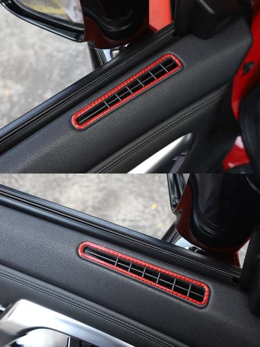 For Nissan GTR R35 2008-2016 Carbon Fiber Window Air Outlet Frame Sticker Interior Car Accessories (Red)