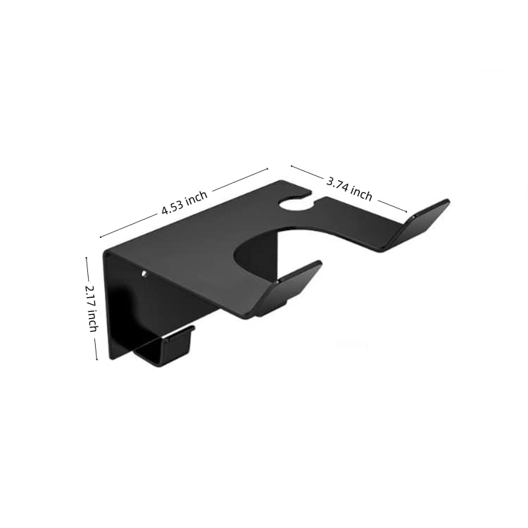 Hair Dryer Holder,Stainless Steel Self Adhesive Blow Dryer Holder,Wall Mounted with 2 Hooks for The Bathroom(Black)