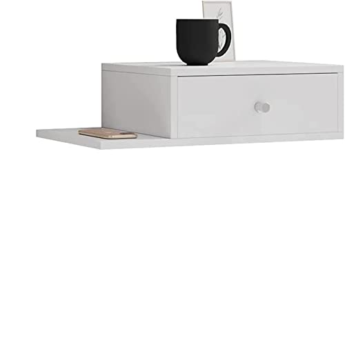 HIGOH Bedside Table Wall Mounted Bedside Table, Floating Bedside Table with Drawer Storage Cabinet for Living Room Bedroom