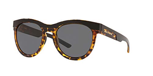 Native Eyewear Women's La Reina Polarized Round Sunglasses, Black/Tortoise/Gray, 47 mm