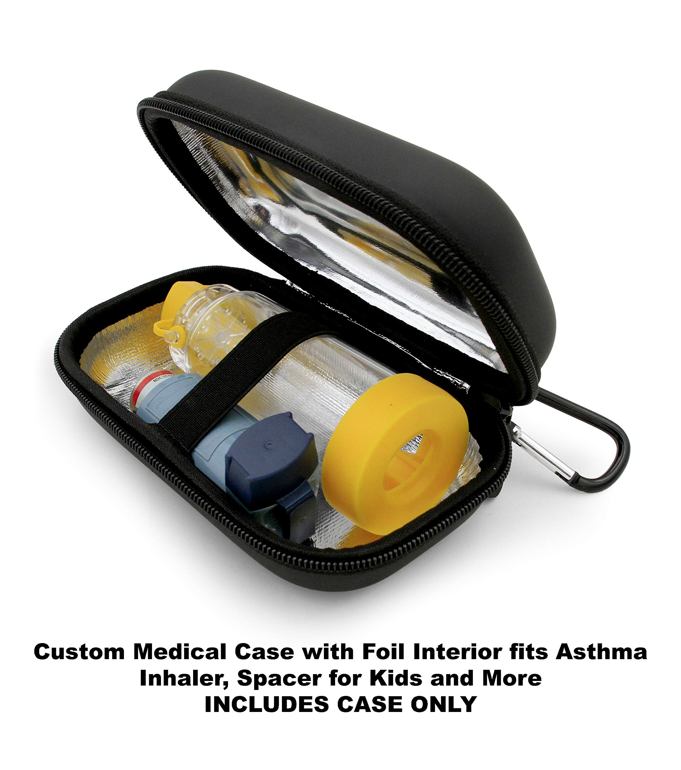 Casematix Compact Insulated Asthma Inhaler Travel Bag Case Compatible with Chamber Inhaler Spacer, Masks and More - Does Not Fit Spacers Longer Than 6.25 inches, Includes CASE ONLY