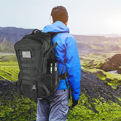 Jueachy Tactical Backpack for Men Hiking Day Pack Molle Backpack Military Rucksack Waterproof 30L EDC Bag with USA Flag Patch