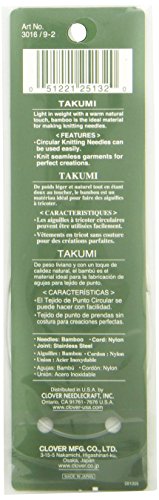 CLOVER Bamboo Circular Knitting Needles Takumi, 9-Inch Size 2 - 407857