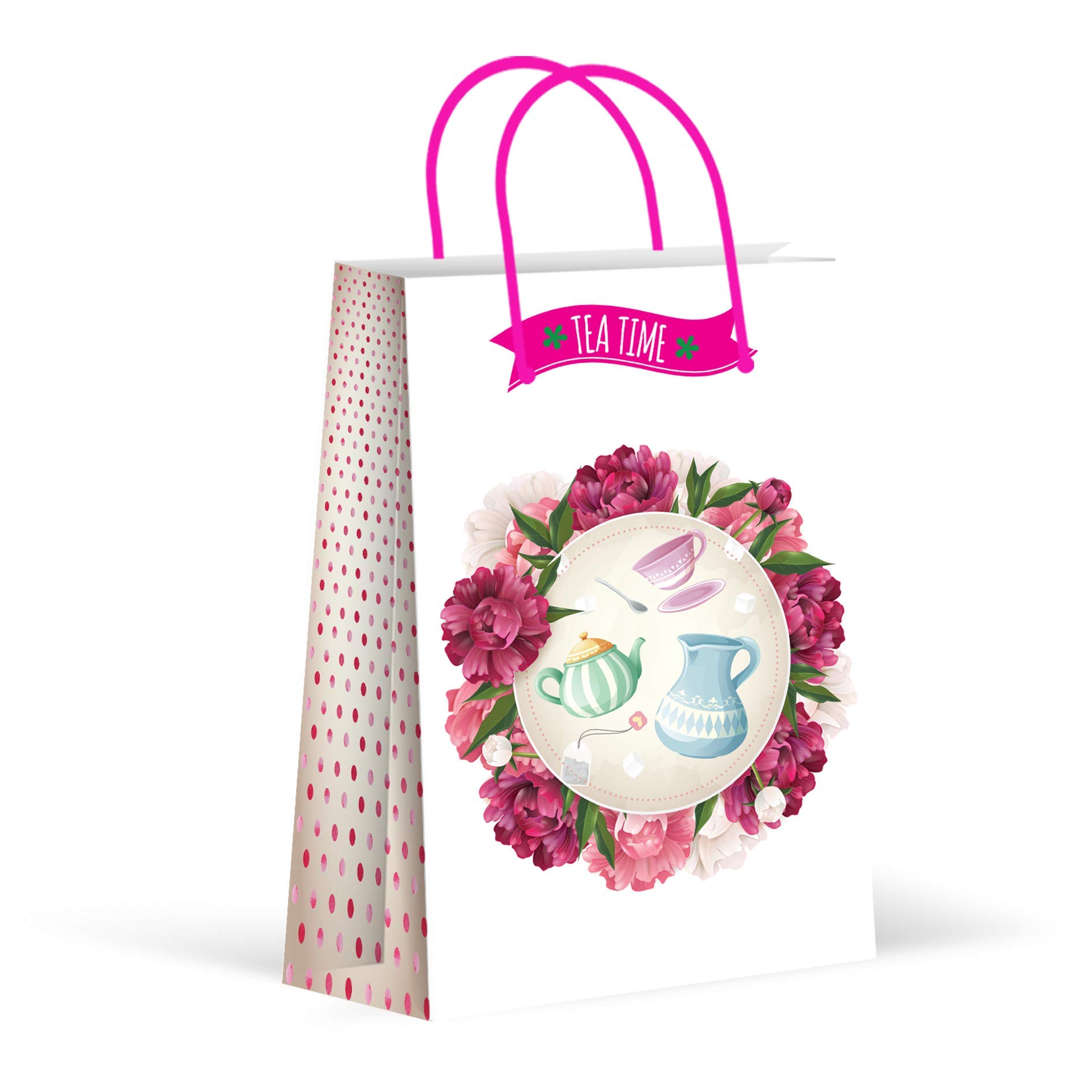 LARZN - Celebrate With an Impression Premium Tea Party Bags, Party Favor Bags, New, Treat Bags, Gift Bags, Goody Bags, Party Favors, Party Supplies, Decorations, 12 Pack