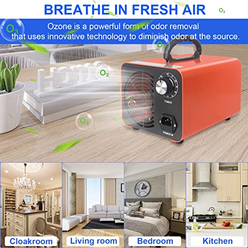 VTAR Ozone Machine Generator 20,000 mg/h High Capacity Generator,Ozone Machine Odor Removal,for Large Space Area, home,Basement,Hotel, Car,Smoke,Pet.(Orange)