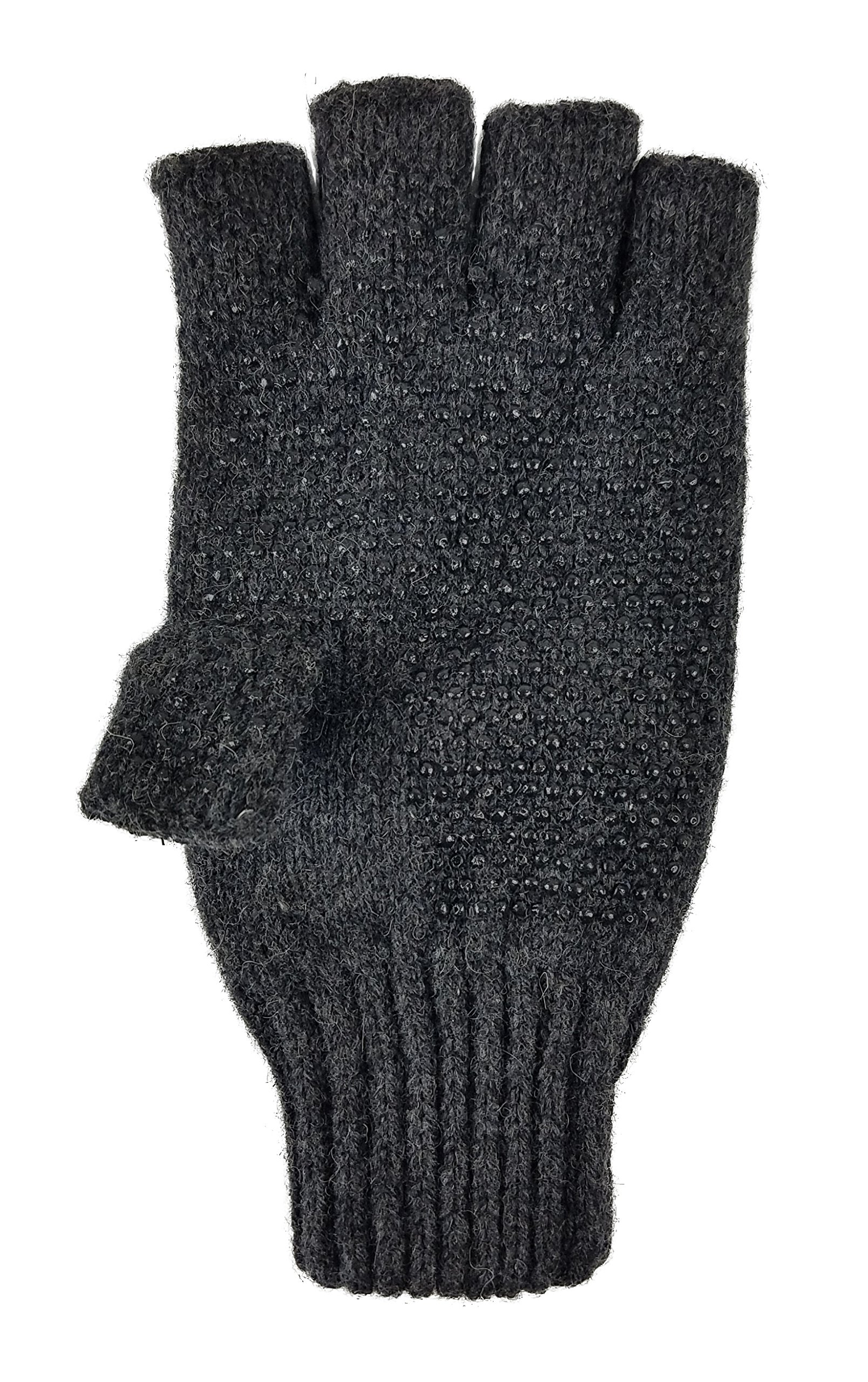 BRUCERIVER Men's Wool knitted with Thinsulate lining Fingerless Ragg Gloves Colour Anthra