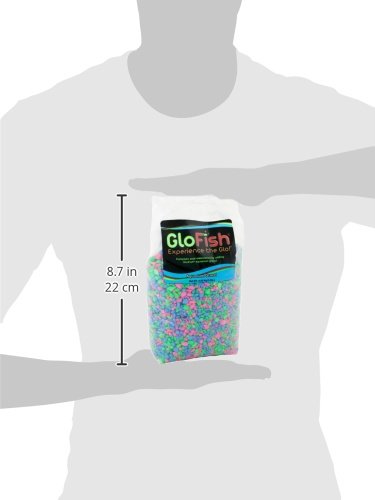 GloFish Aquarium Gravel, Pink/Green/Blue Fluorescent, 5-Pound, Bag Pink/Green/Blue Fluorescent, 4 x 5 x 9 inches ; 5 pounds (29085)