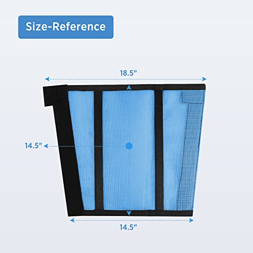 Rubor Mesh Fly Boots for Horse, Horse Leggins, Loose Fitting Fly Boots, Reduce Stomping, Horse Boots Leg Wraps Protection Gear Equine Set of 4 - Blue