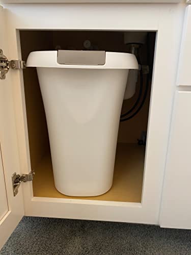 Rubbermaid Open Top White ,Plastic, Waste Basket, 5.3 Gallon Trash Can, for Kitchen Home Office Use