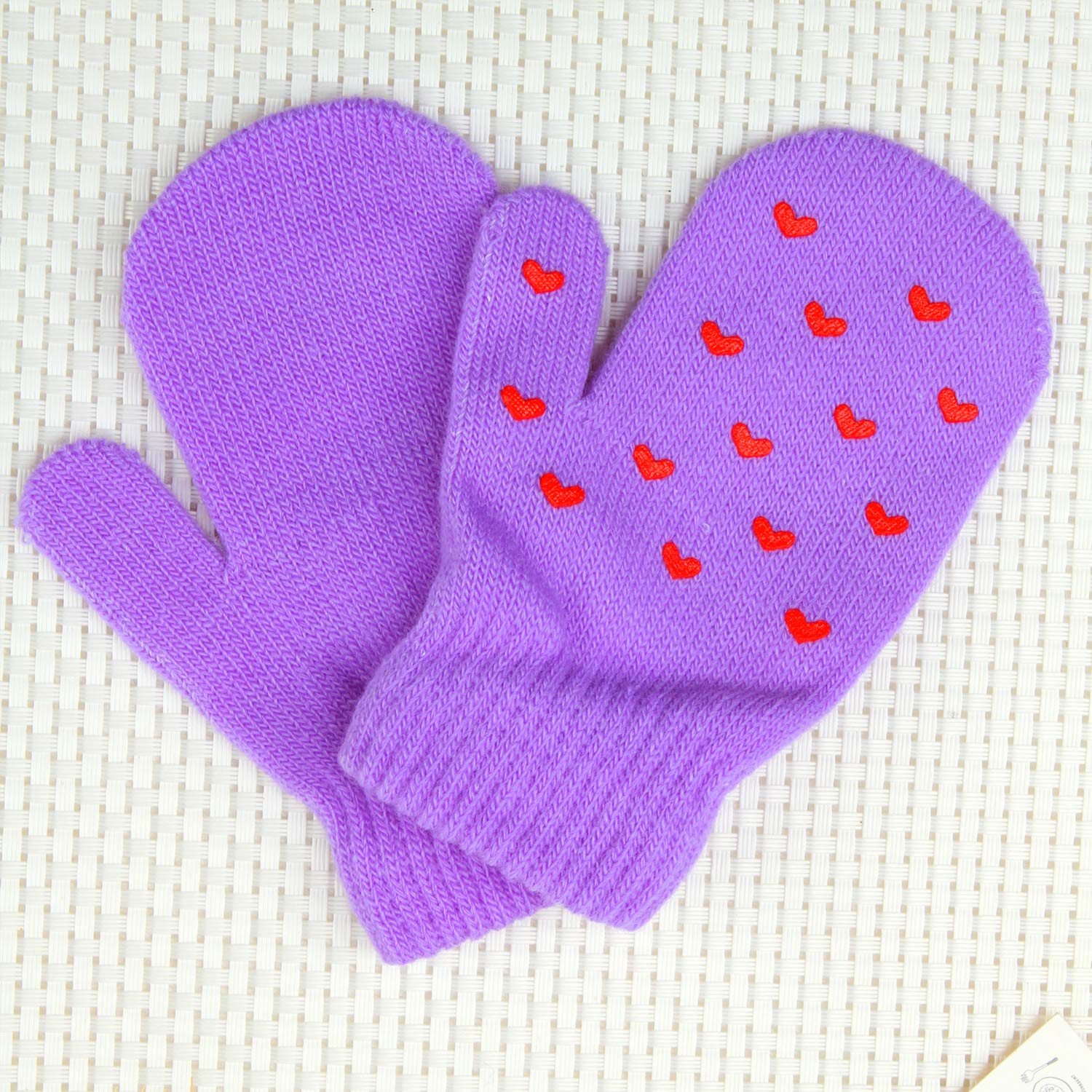 Cooraby 6 Pairs Toddler Magic Stretch Mittens Winter Unisex Baby Knitted Gloves Mittens (Mixed Color C, 2-4 Years)