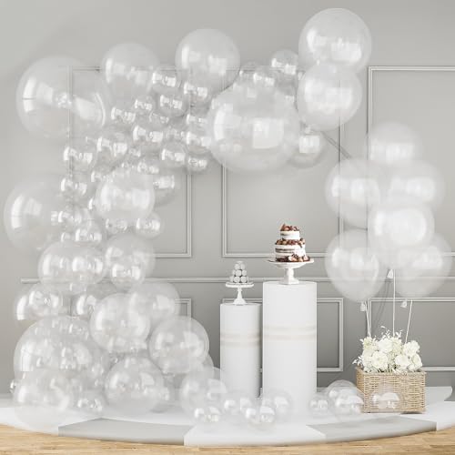 Clear Balloons Different Sizes 151PCS 18/12/10/5 Inch Clear Balloon Garland Arch Kit Quality Transparent Latex Balloons Decorations for Party Birthday Graduation Wedding