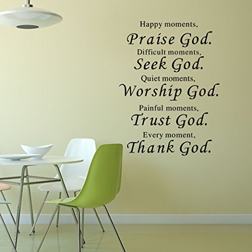 Wall Vinyl Decal Quote Sign Christian Praise God DIY Art Sticker Home Wall Decor