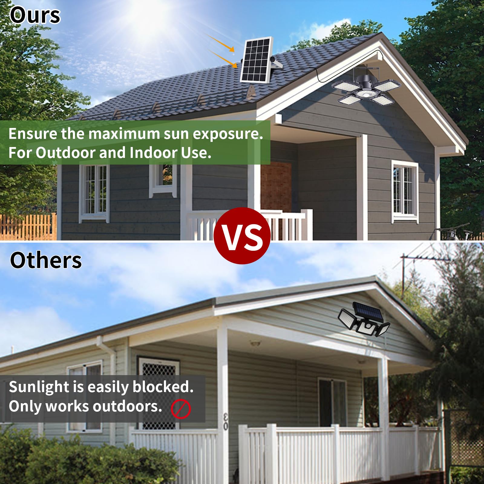 Yomisga Solar Powered Outdoor Shed Light 176LED Solar Pendant Lights with Remote, Motion & 5 Lighting Modes Waterproof Daytime Available Solar Indoor Lamp for Gazebo Garage Shop Barn Home House