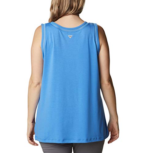 Columbia Women’s PFG Slack Water Knit Tank Top, Moisture Wicking, Sun Protection, Dolphin, XX-Large