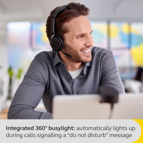 Jabra Evolve2 65 Flex Wireless Stereo Headset - Bluetooth, Noise-Cancelling ClearVoice Technology & Hybrid ANC - Works with All Leading UC Platforms Such As Zoom & Google Meet - Black