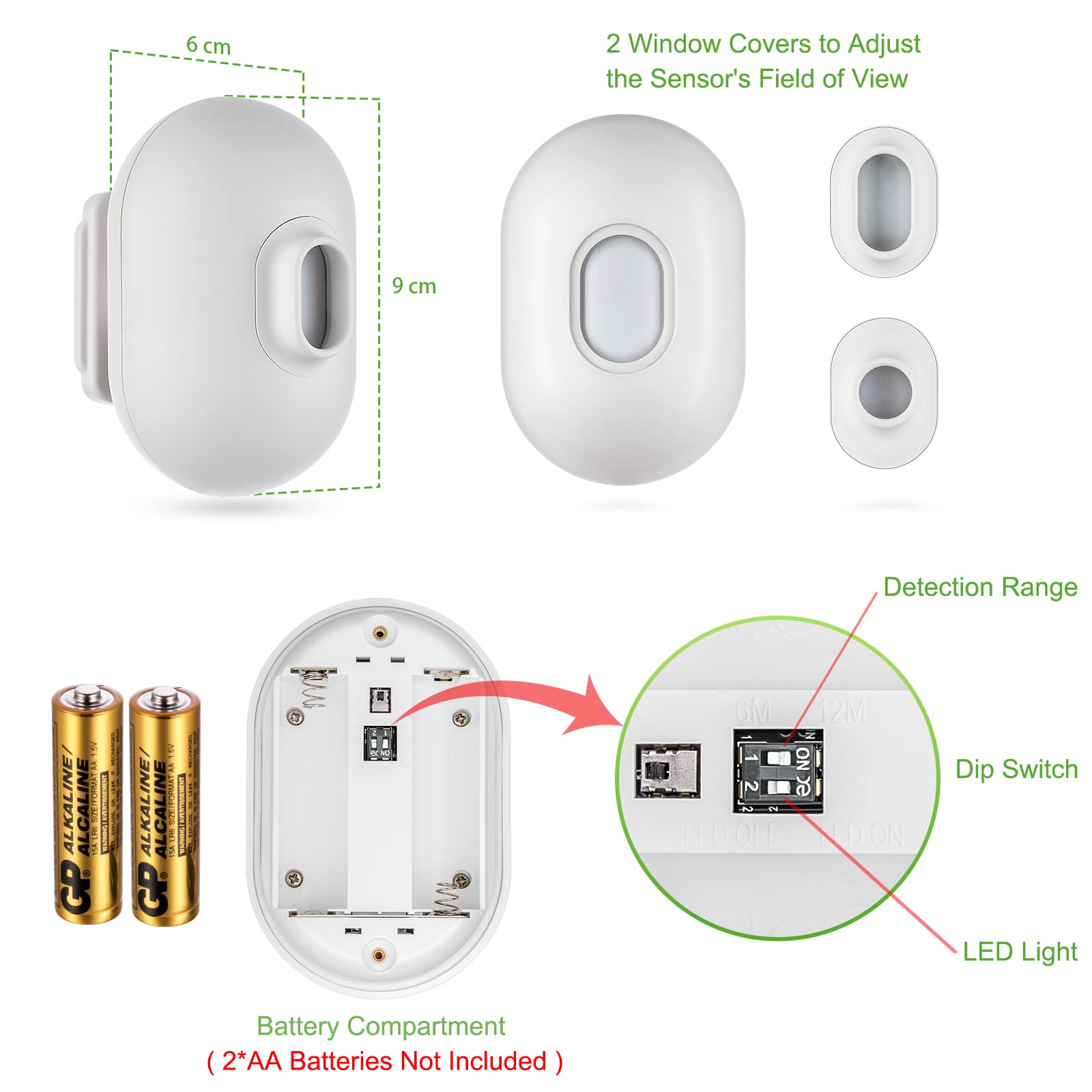 Driveway Alarm Weatherproof Outside Motion Detector Alarm Sensor 1/2 Mile Long Range Wireless Driveway Alarm Sensor Security Alert System 120dB 5 Volume Levels with 16 Chimes for Home and Property