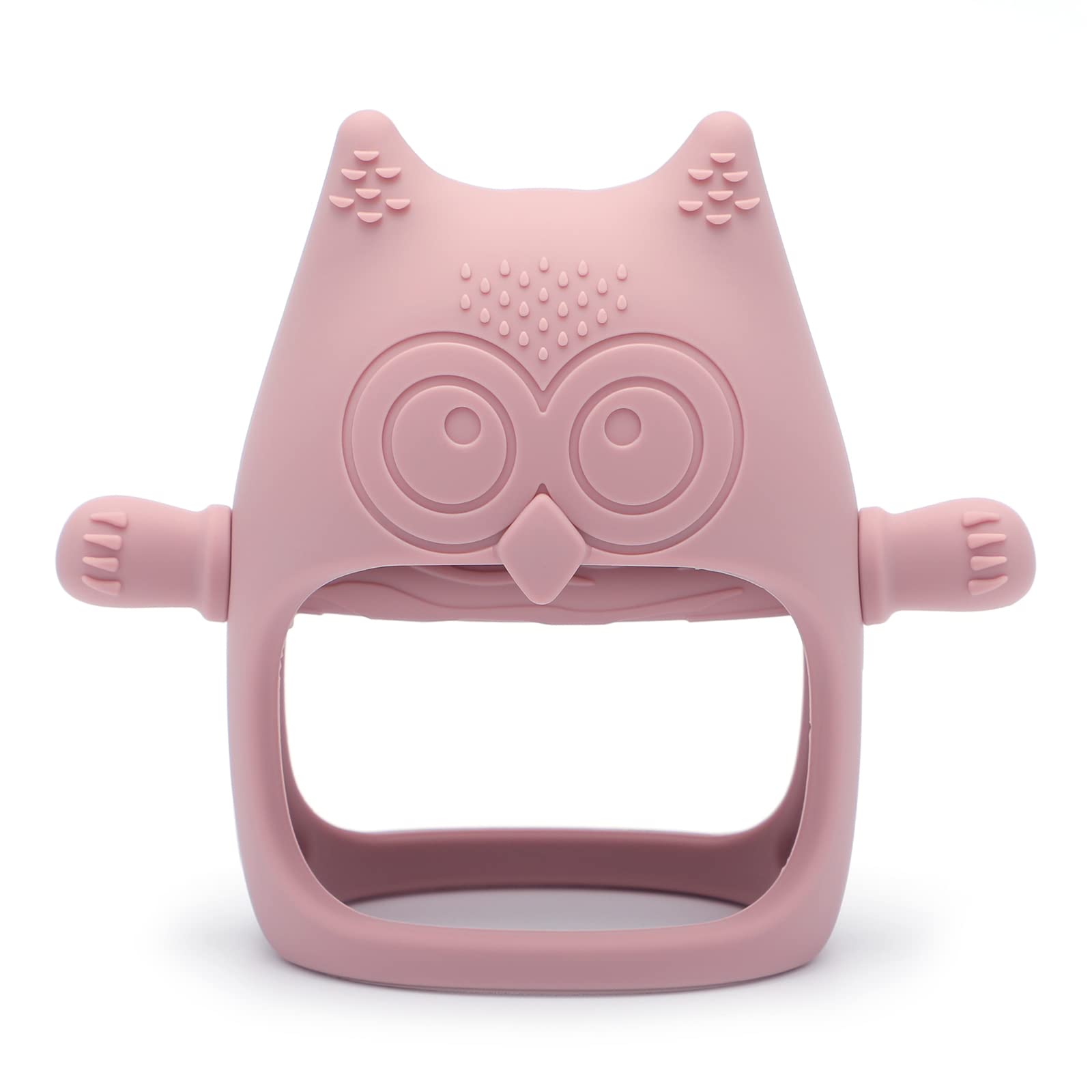 Drop Resistant Silicone Baby Teether Toy for 3+ Month Infants, Baby Chew Toy for Sucking Needs, Hand Pacifier for Breast Feeding Babies, BPA Free (Dusty Lilac)