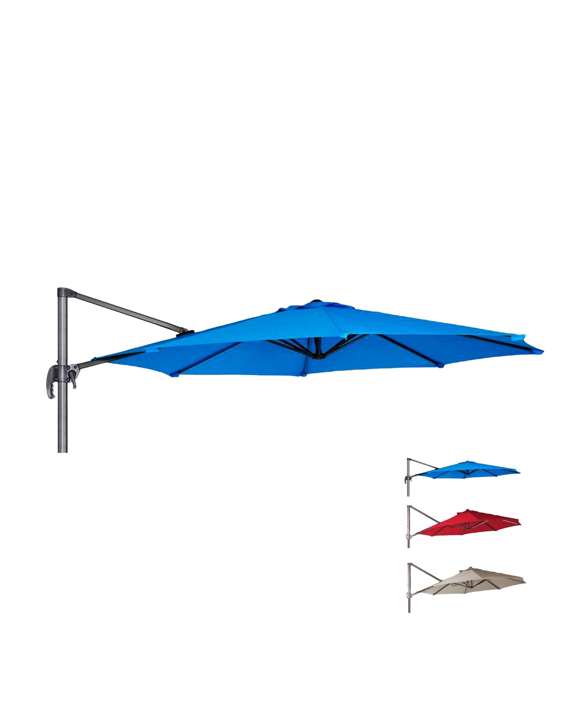 Formosa Covers Replacement Umbrella Canopy for 11ft 8 Rib Supported Bar Cantilever Market Outdoor Patio in Capri Blue Rib Length 64" to 66" Premium Vibrant Olefin Fabric (Canopy Only) (11ft 8 ribs)