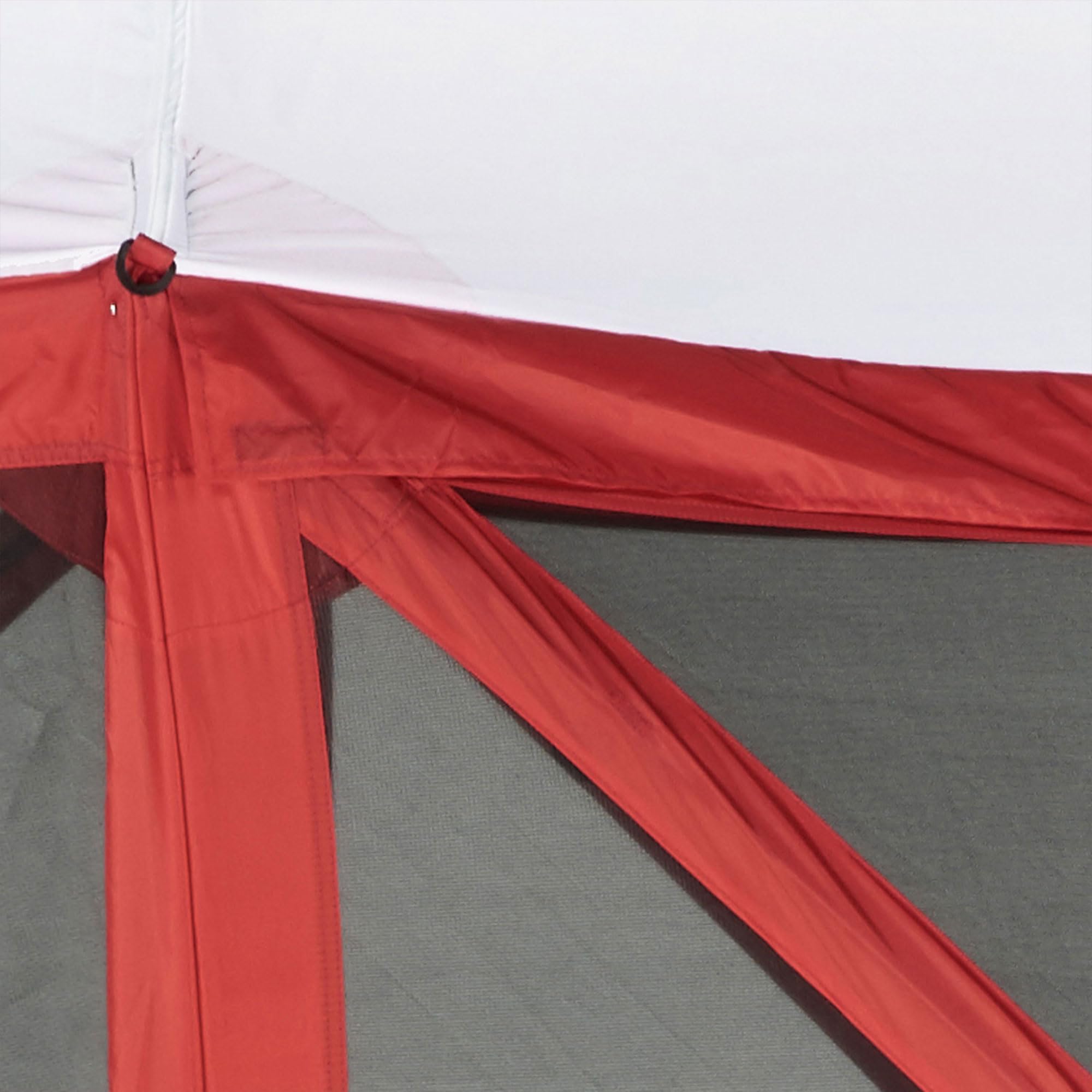 CLAM Quick-Set Escape Sport 11.5 x 11.5 Foot Portable Pop Up Outdoor Tailgating Screen Tent 6 Sided Canopy Shelter w/Stakes & Carry Bag, Red/White