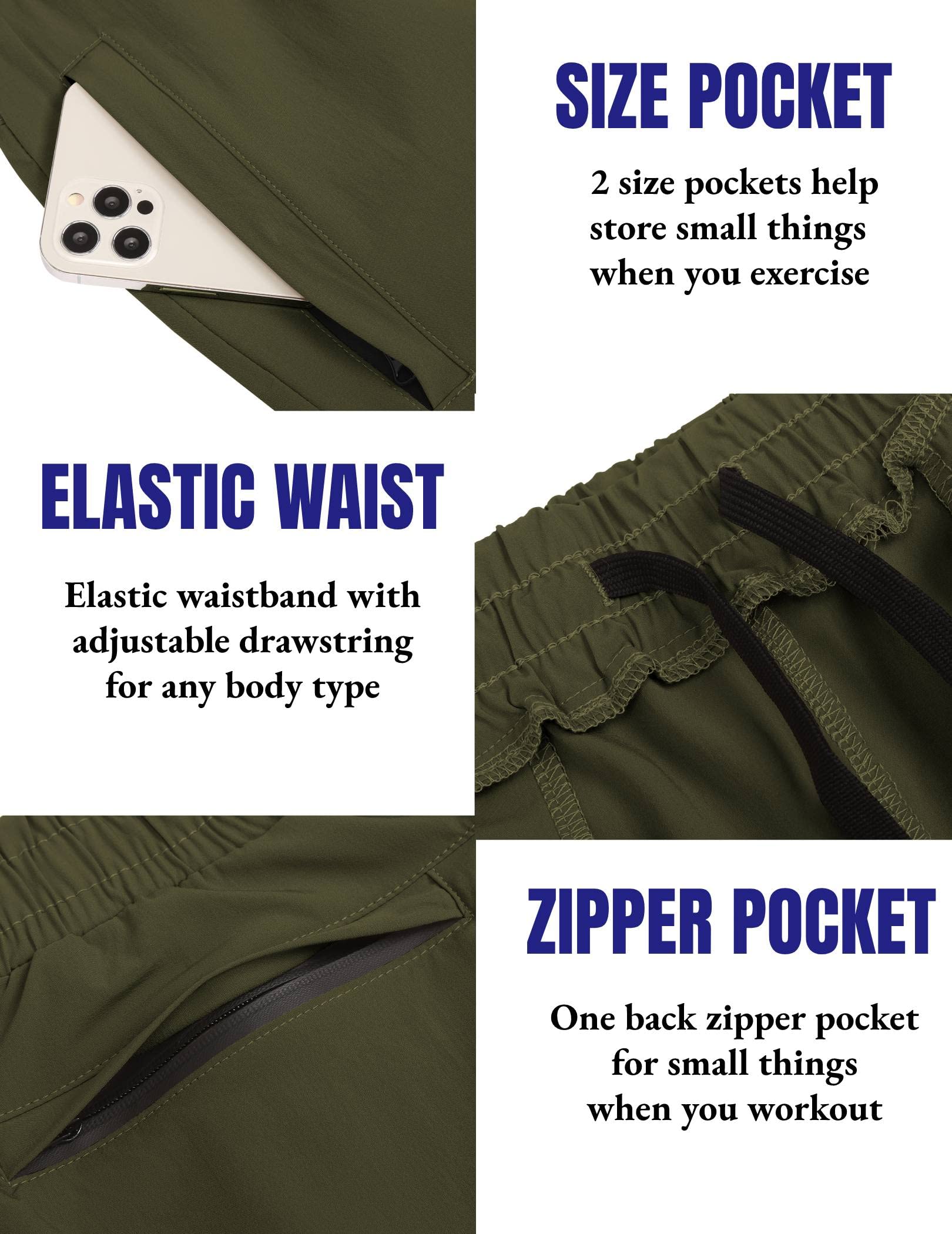 COOFANDY Men's 2 Pack Workout Shorts Quick Dry 7" Lightweight Sports Gym Running Shorts with Pockets Army Green/Black, XL