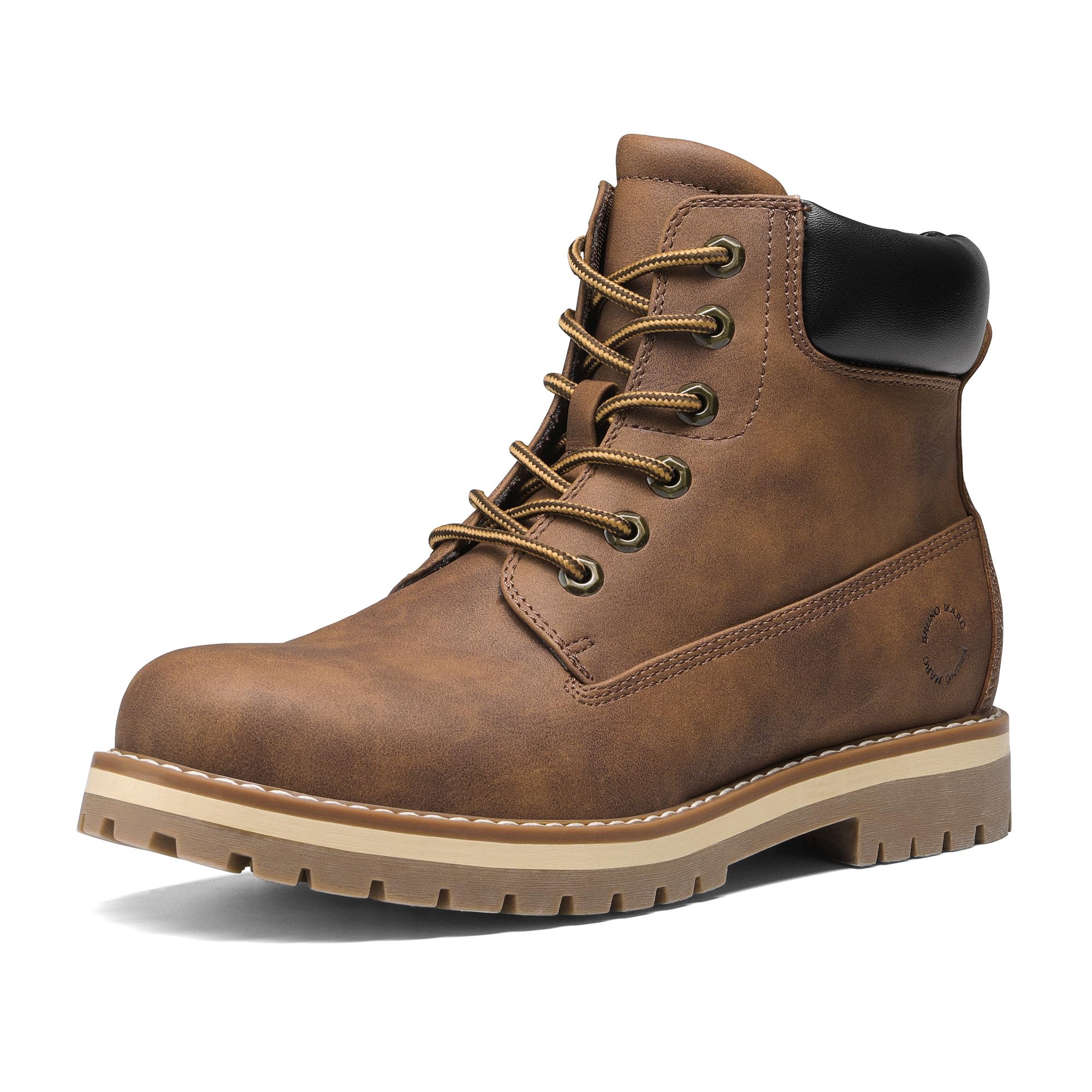 Bruno Marc Men's Insulated Winter Snow Boots Outdoor Warm Cold-Weather Work Boots,BROWN,Size 9.5,SBSB226M