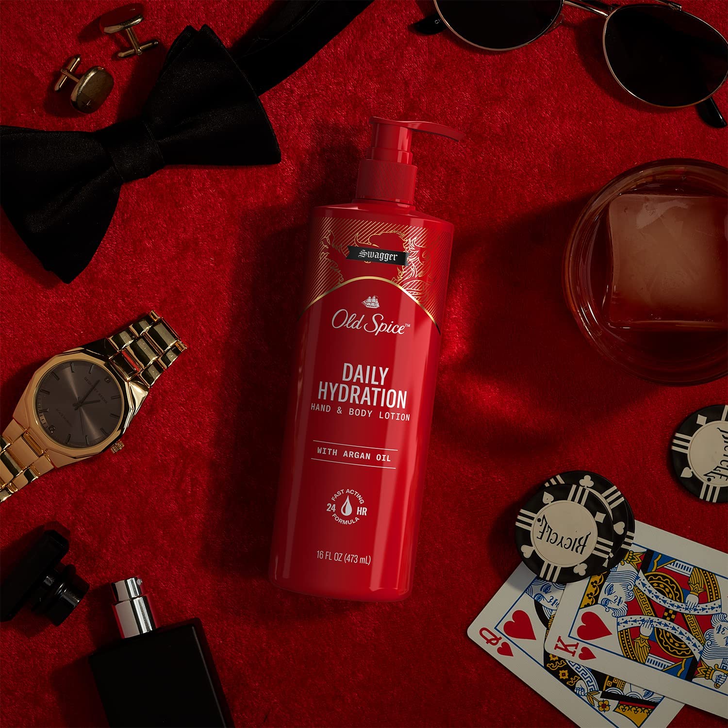 Old Spice Daily Hydration Hand & Body Lotion for Men, Swagger with Argon Oil, 16.0 FL OZ