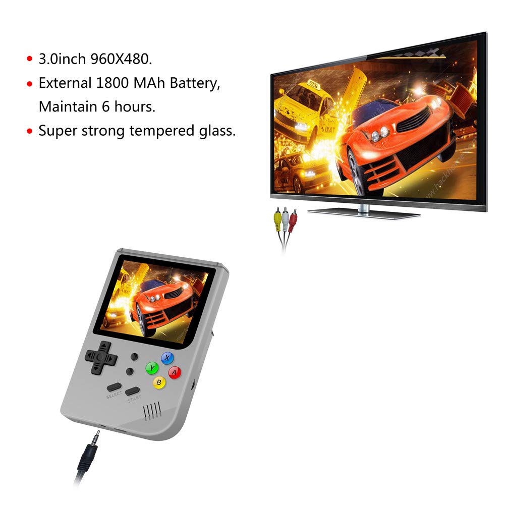 Neutral Handheld Game Console,Mini Hand-Held Game Player Retro Game 300 Game Console RG300 Retro Game Hand-Held 16G Internal 3 Inch Video Game Console Best Gift Tony System(Gray)