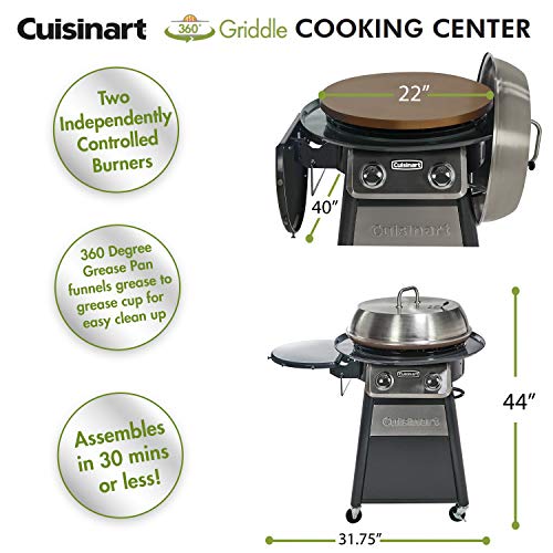 Cuisinart CGG-888 Outdoor Stainless Steel Lid, 360° Griddle Cooking Center